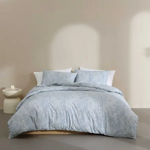 Calvin Klein Bayberry Washed Percale 3 Piece Comforter Set, Queen