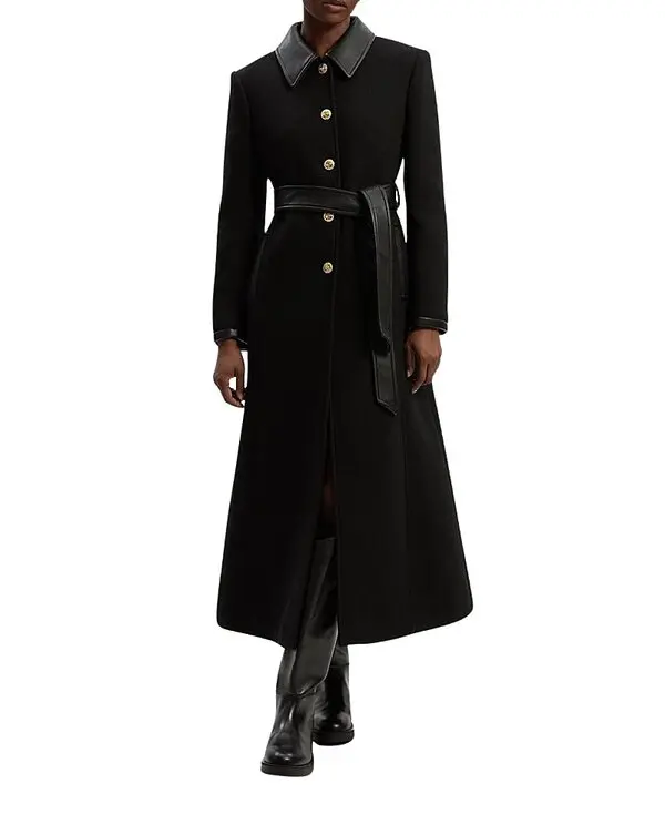 Karen Millen Wool And Polyurethane Blend Tailored Maxi Coat