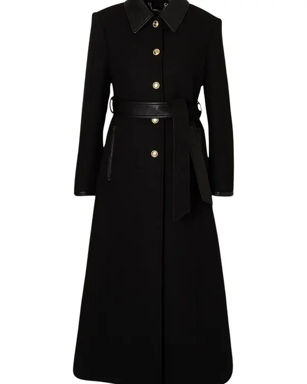 Karen Millen Wool And Polyurethane Blend Tailored Maxi Coat