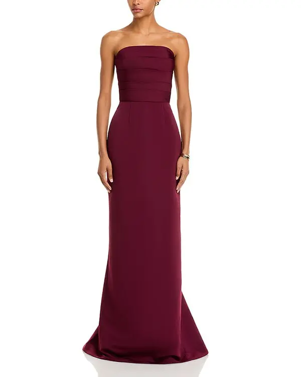 Amsale Sonia Strapless Gown - Ruby