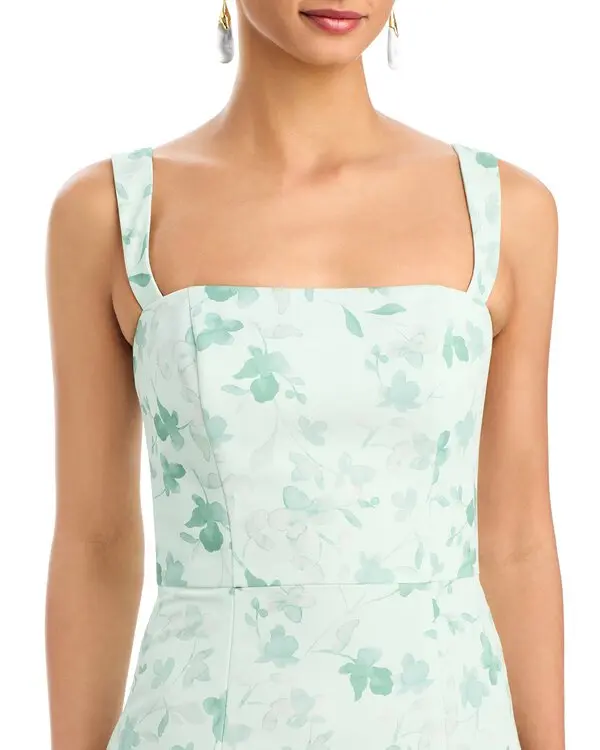Amsale Ida Printed Dress - Moss