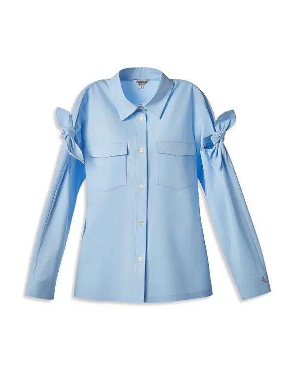 JOVONNA LONDON Bow Sleeve Shirt - Blue