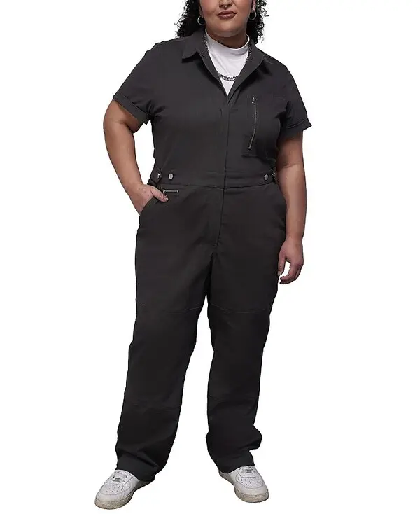 WILDFANG High Waisted Zipper Coverall - Charcoal