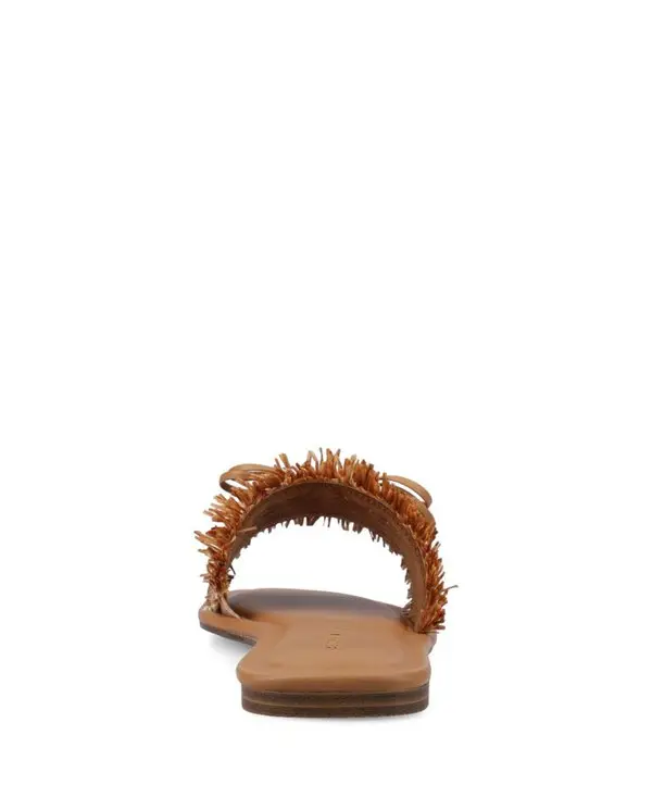 BIRDIES The Kiwi Bow Raffia Slide Sandals - Tan Raffia