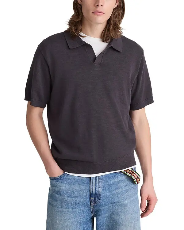 Madewell Cotton Slub Polo Shirt - Coal