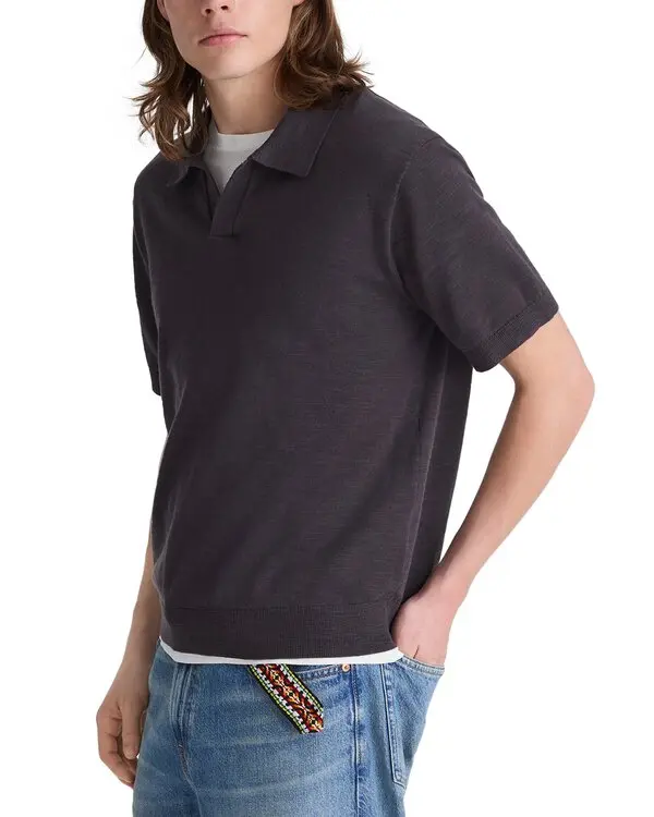 Madewell Cotton Slub Polo Shirt - Coal