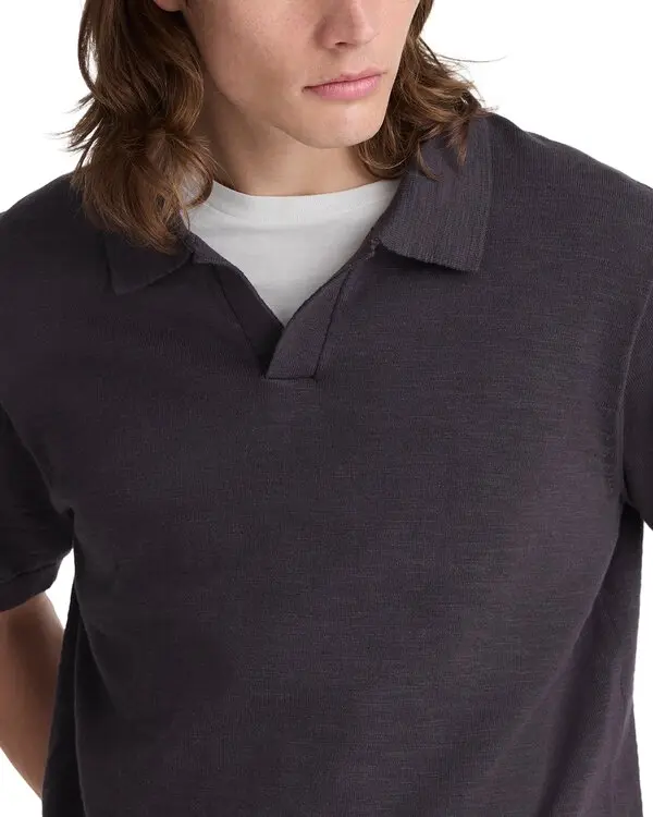 Madewell Cotton Slub Polo Shirt - Coal