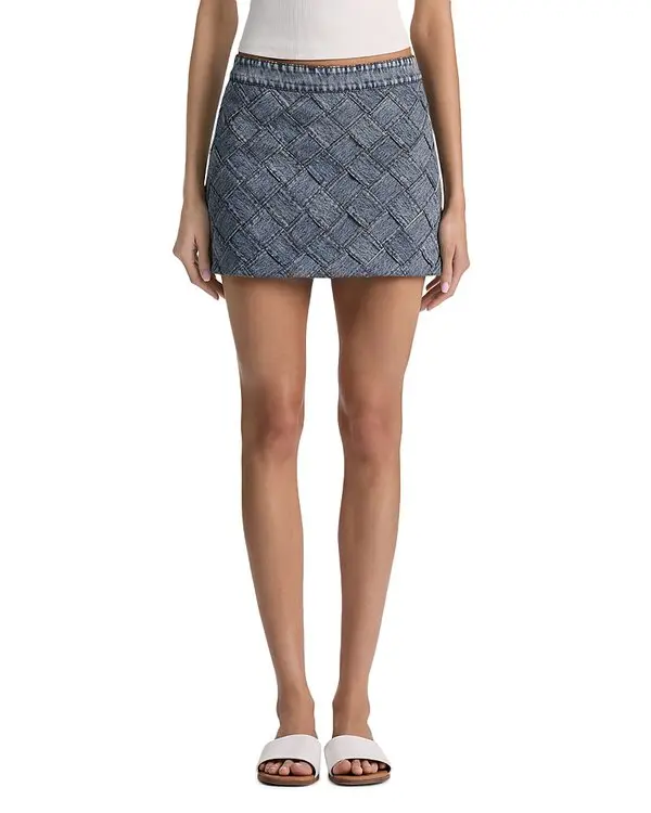 Alice + Olivia Rubi Woven Denim Skirt - Indigo