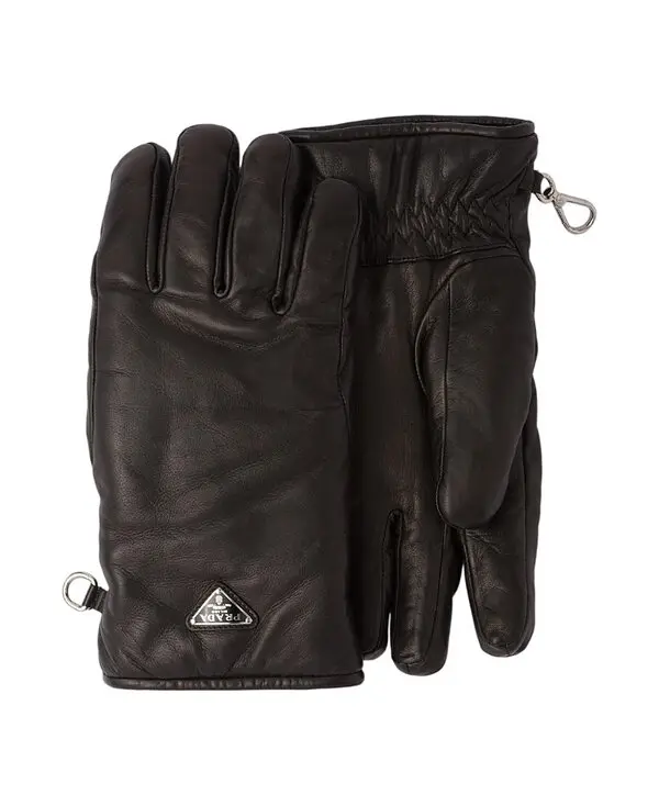 Prada Nappa Leather Gloves - Black