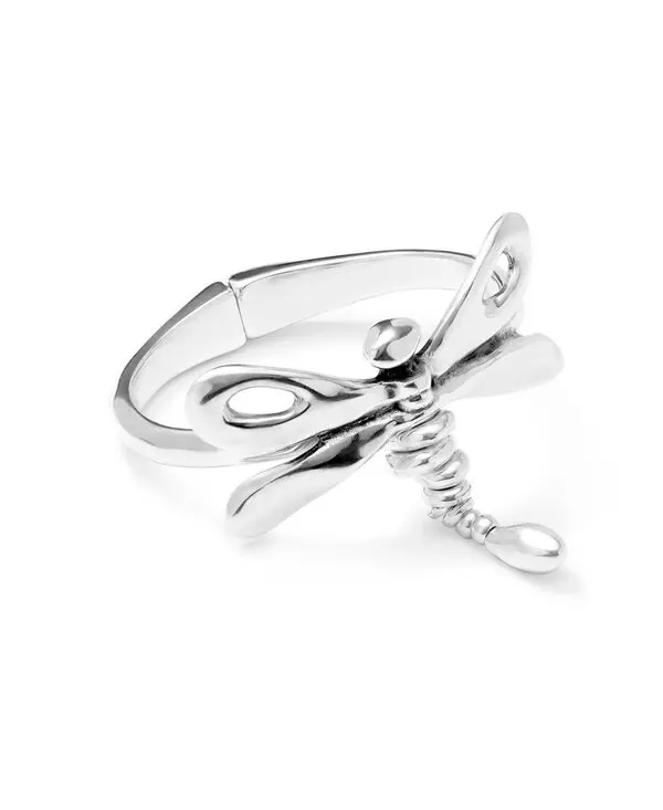 UNODE50 Sterling -plated Dragonfly Bangle Bracelet