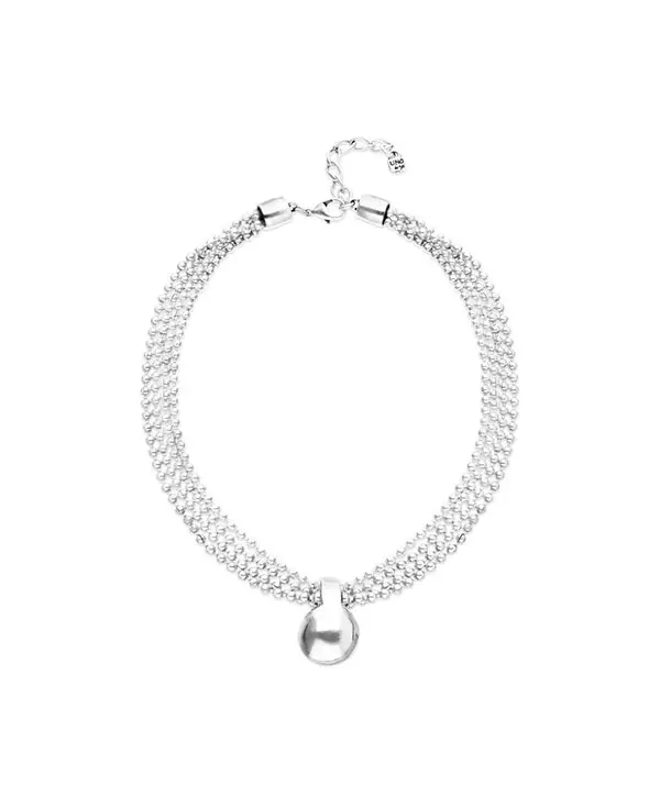 UNODE50 Threads And Large Dial Necklace - Silver