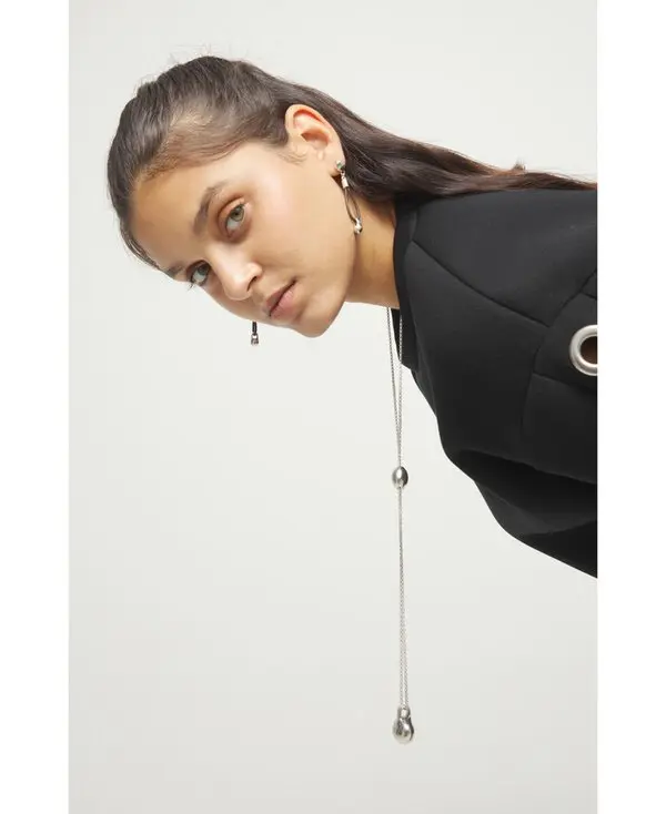 UNODE50 Sterling Plated Adjustable Height Chain Necklace With Two Weights