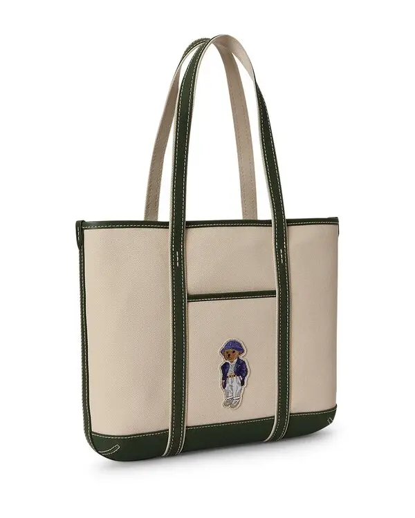 Polo Ralph Lauren Polo Bear Small Canvas Shopper Tote - Ecru/juniper