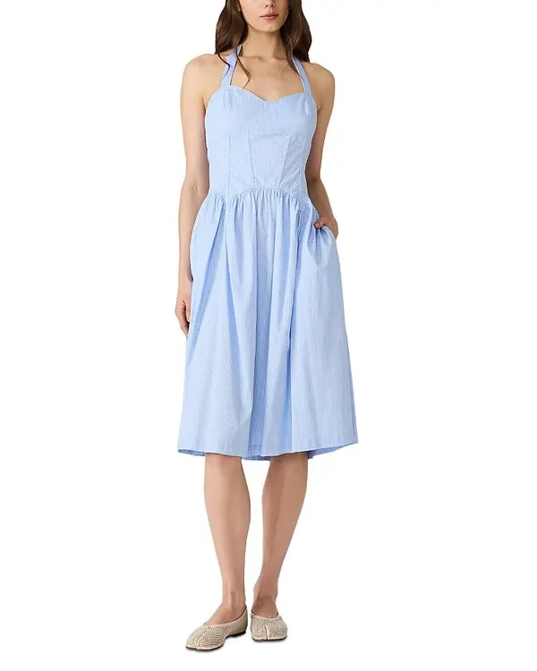 Steve Madden Leigh Anne Stripe Halter Dress - Striped Multi