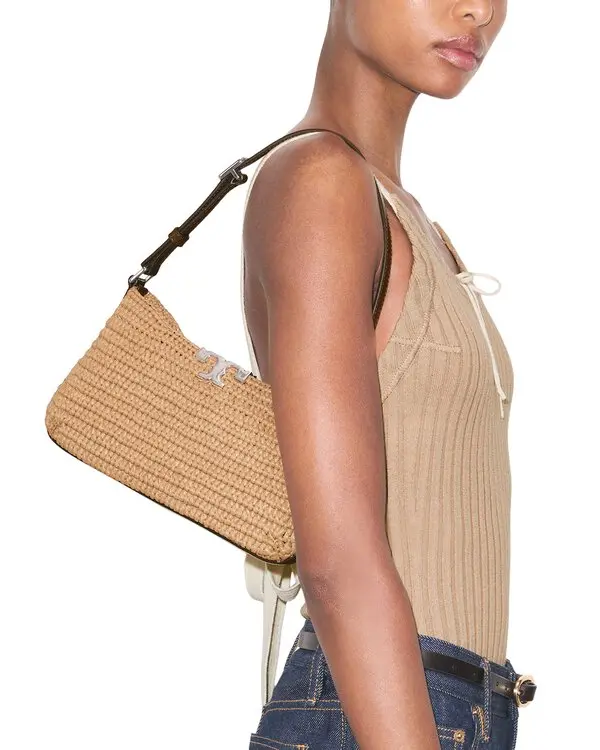 Tory Burch Eleanor Slim Raffia Shoulder Bag - Honeycomb