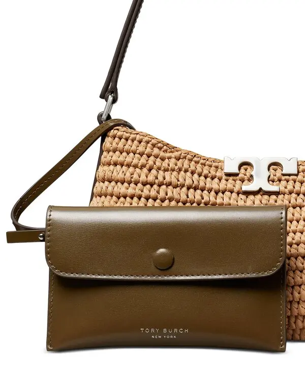 Tory Burch Eleanor Slim Raffia Shoulder Bag - Honeycomb