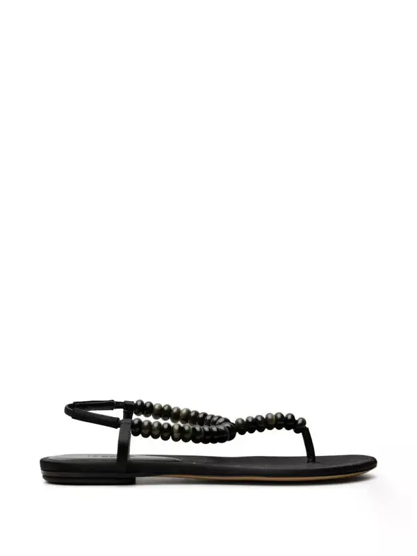 Le Monde Beryl Beaded Thong Sandals - Black