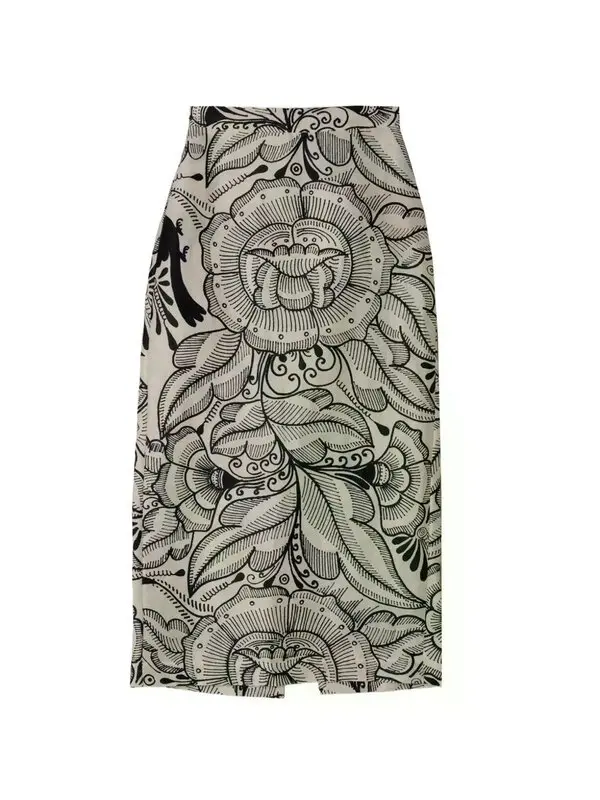 HEIRLOME Lexi Floral-print Midi Skirt - Neutrals