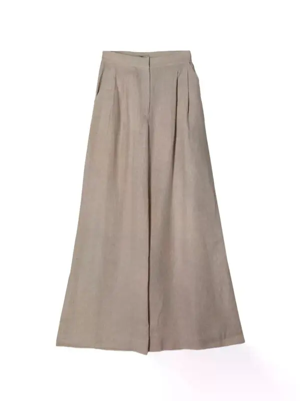 ANDRES OTALORA Pleated Wide Leg Trousers - Neutrals