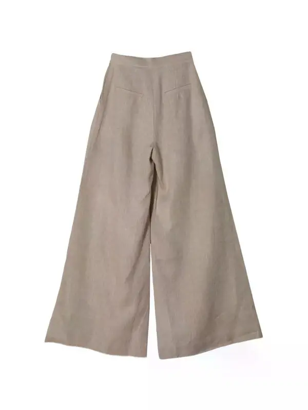 ANDRES OTALORA Pleated Wide Leg Trousers - Neutrals