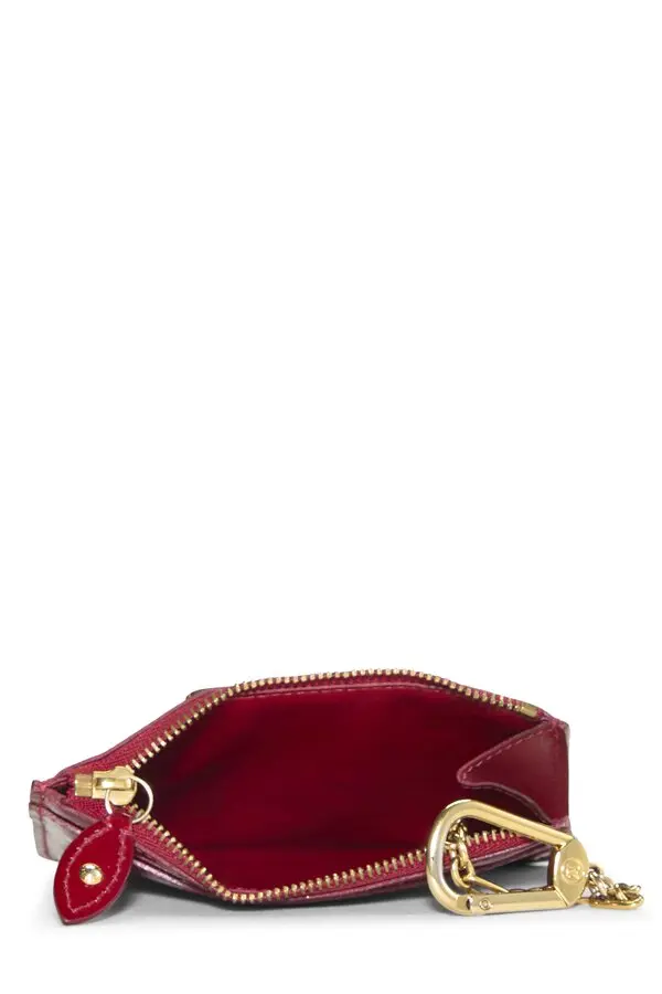 LOUIS VUITTON Monogram Vernis Pochette Clefs - Red