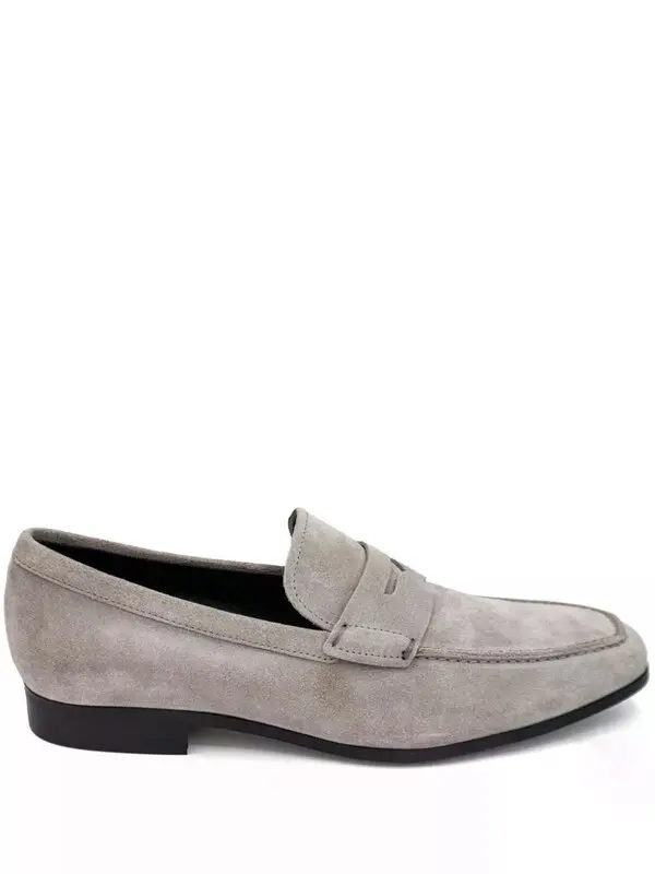 TOD'S Penny Leather Loafers - Grey