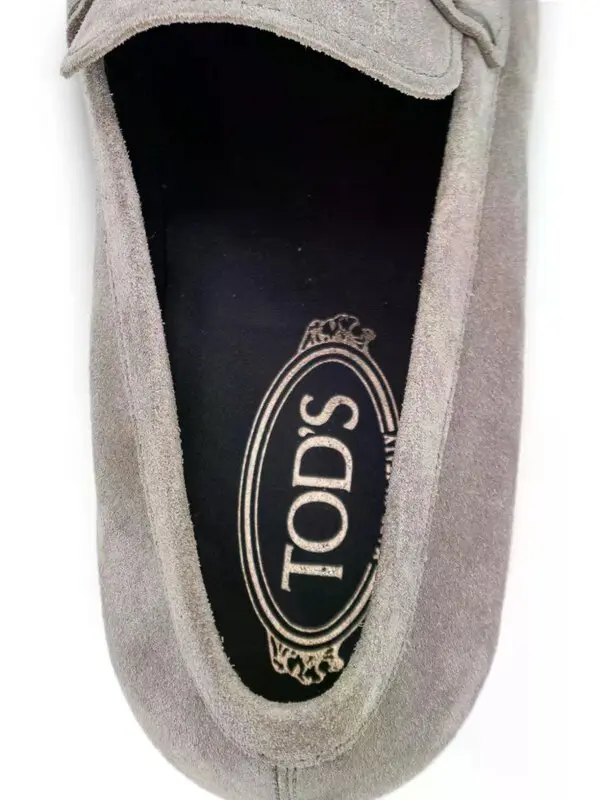TOD'S Penny Leather Loafers - Grey