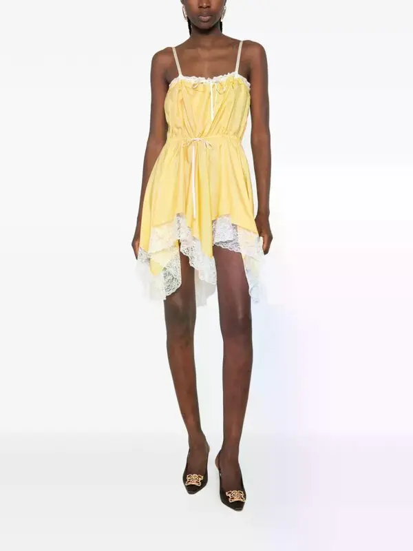 Saint Laurent Lace-detail Strapless Mini Dress