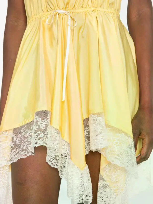 Saint Laurent Lace-detail Strapless Mini Dress