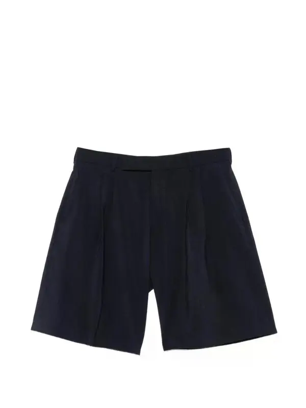 Paul Smith Pleated Seersucker Shorts - Blue