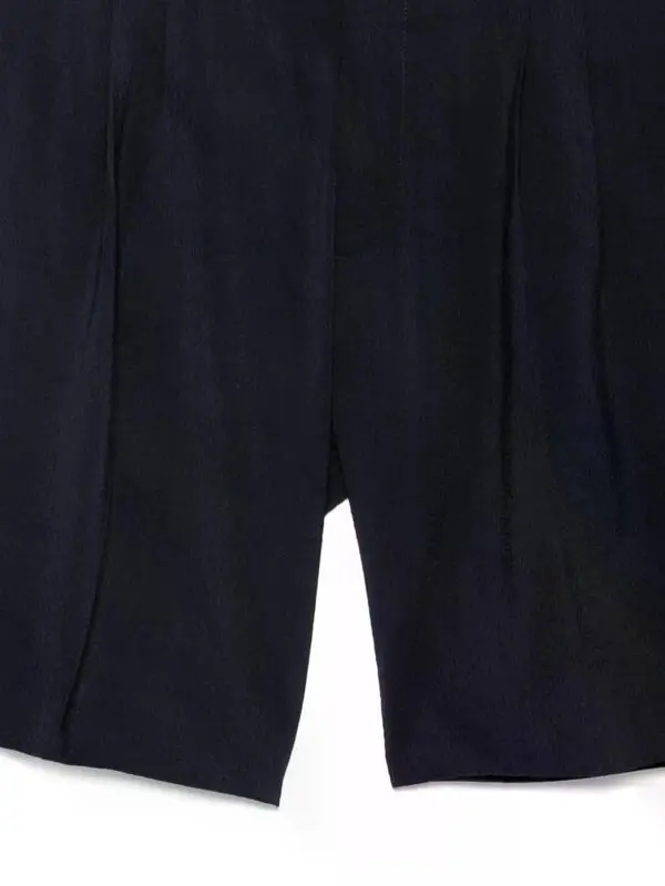 Paul Smith Pleated Seersucker Shorts - Blue