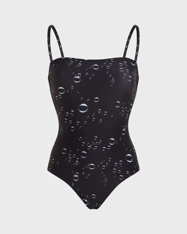 Vilebrequin Bustier Printed One-piece Swimsuit - Black