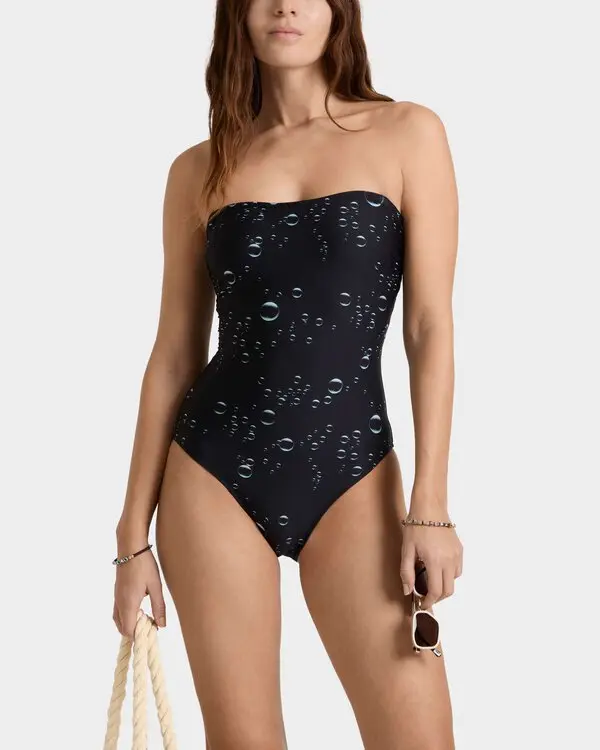 Vilebrequin Bubble Print Bustier One-piece Swimsuit - Black