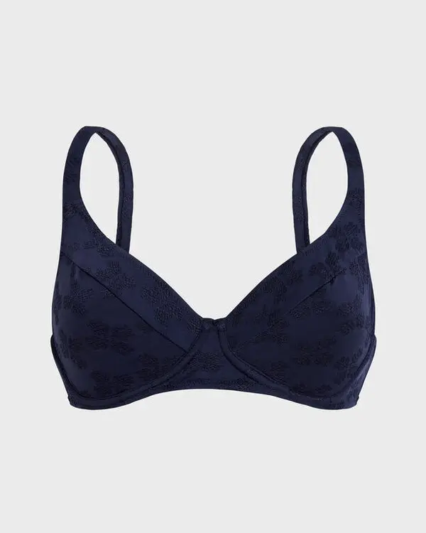 Vilebrequin Leona Underwire Bikini Top Turtle Monogram Jacquard - Blue