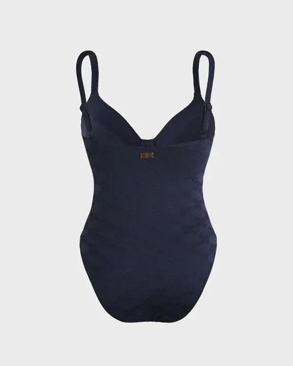 Vilebrequin Turtle Monogram Jacquard Underwire One-piece Swimsuit - Blue