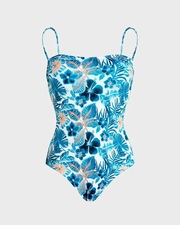 Vilebrequin Bustier Printed One-piece Swimsuit - White