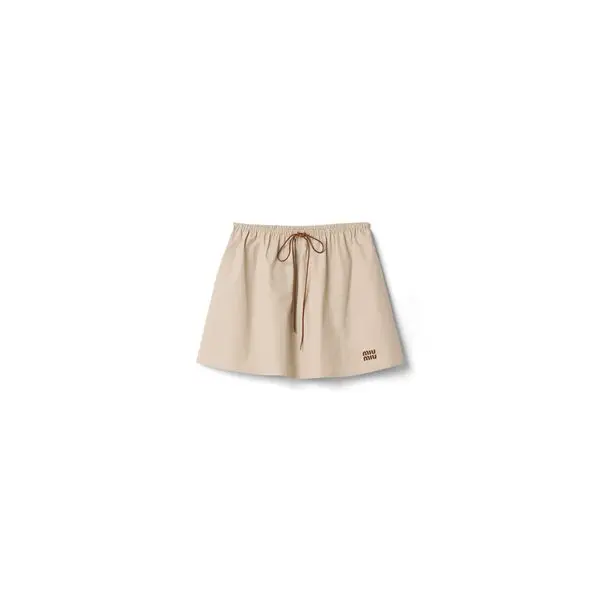 Miu Miu Panama Cotton Flared Skirt