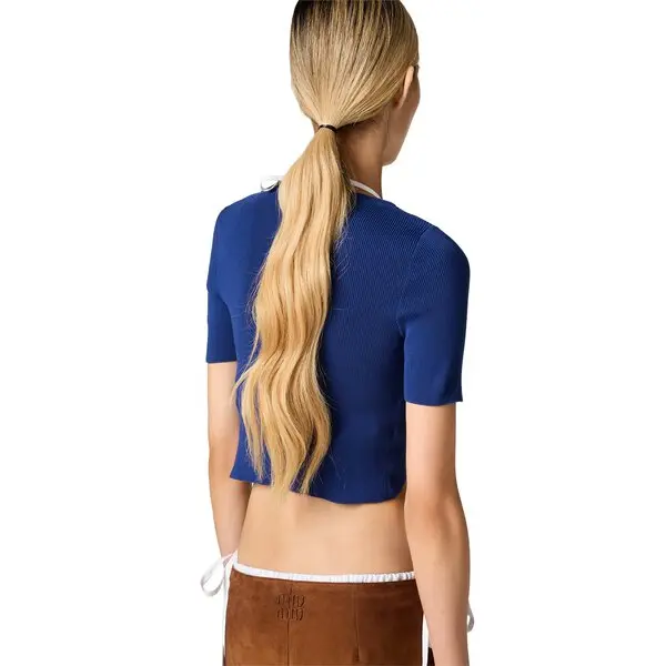 Miu Miu Cotton Boat Neck Slim-fit Sweater