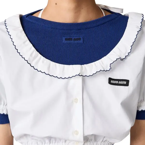 Miu Miu Cotton Boat Neck Slim-fit Sweater