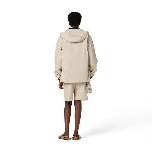 Miu Miu Single-breasted Panama Cotton Caban Jacket - Limestone
