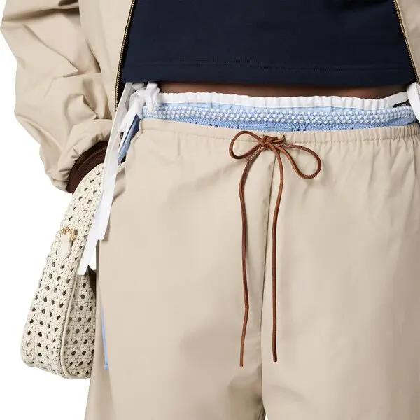 Miu Miu Panama Cotton Bermuda Shorts - Limestone