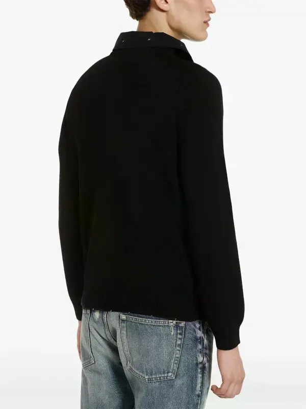 Saint Laurent Beaded Logo Embroidery Sweater
