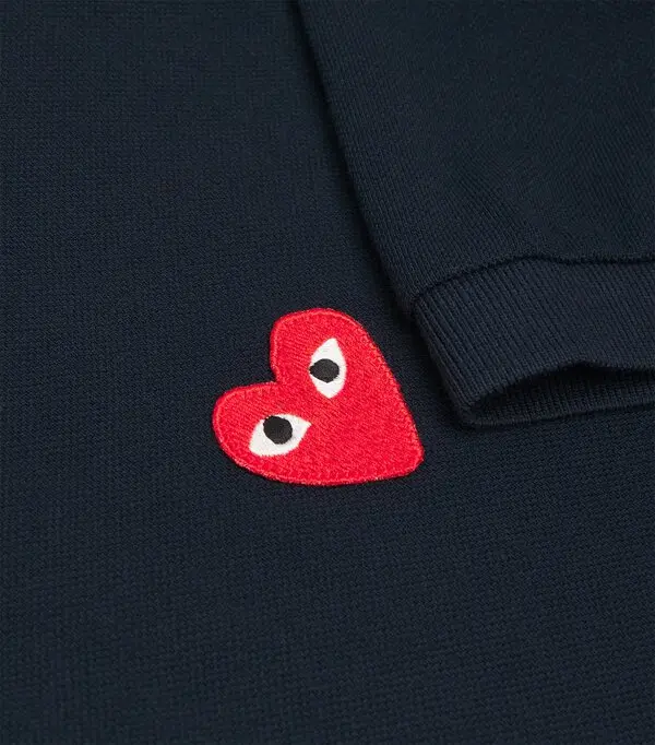 Play Comme Des Garcon Heart Logo Polo Shirt - Navy