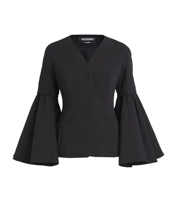 Jacquemus Wool-linen-blend Paysan Blazer - Black