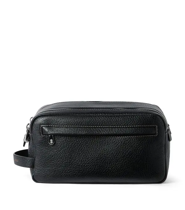 Brunello Cucinelli Grained Leather Wash Bag - Black