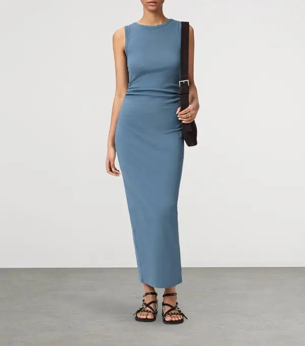 ALLSAINTS Organic Cotton-blend Katarina Maxi Dress - Blue