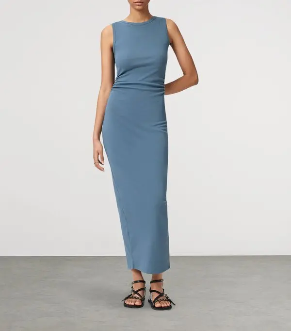 ALLSAINTS Organic Cotton-blend Katarina Maxi Dress - Blue