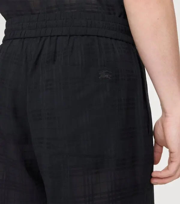 Burberry Cotton Voile Check Print Shorts
