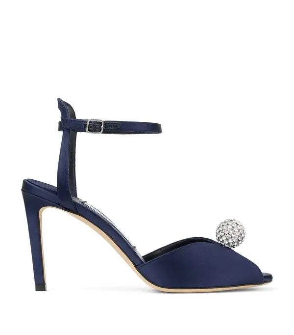 JIMMY CHOO Sacora 85 Heeled Sandals - Navy