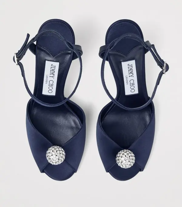 JIMMY CHOO Sacora 85 Heeled Sandals - Navy